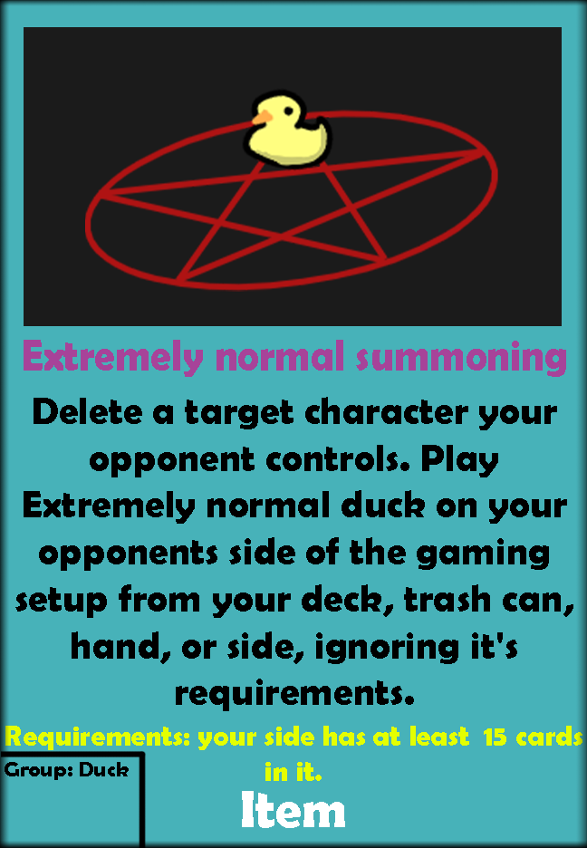 Extremely normal summoning | Meme machine card game Wiki | Fandom
