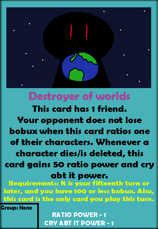 Destroyer of worlds | Meme machine card game Wiki | Fandom