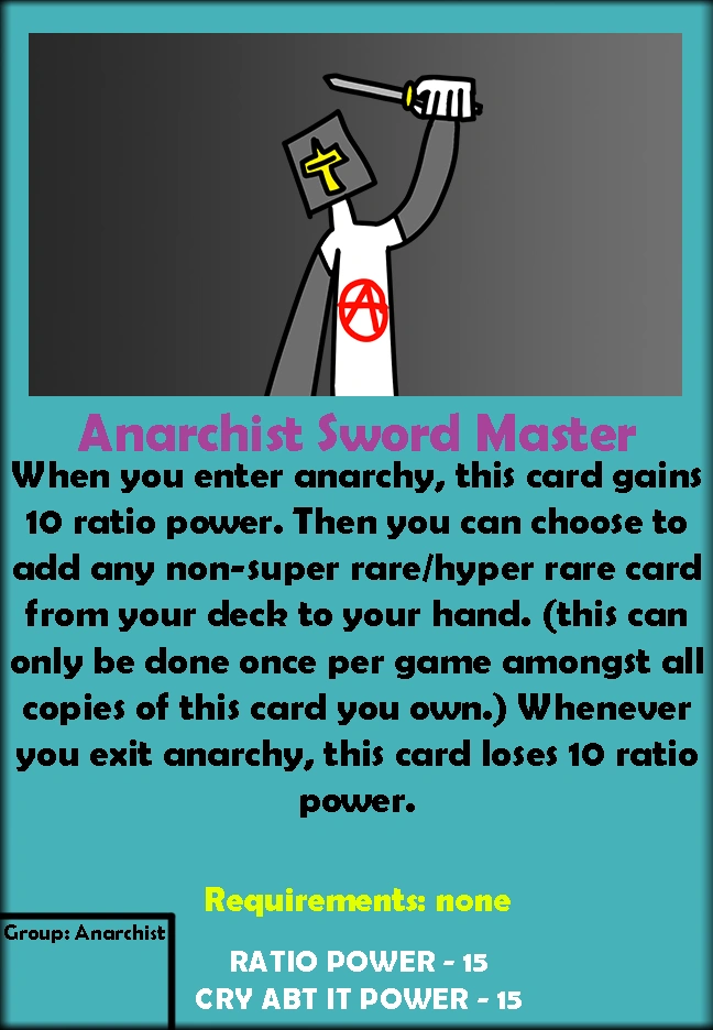 Anarchist Sword Master | Meme machine card game Wiki | Fandom