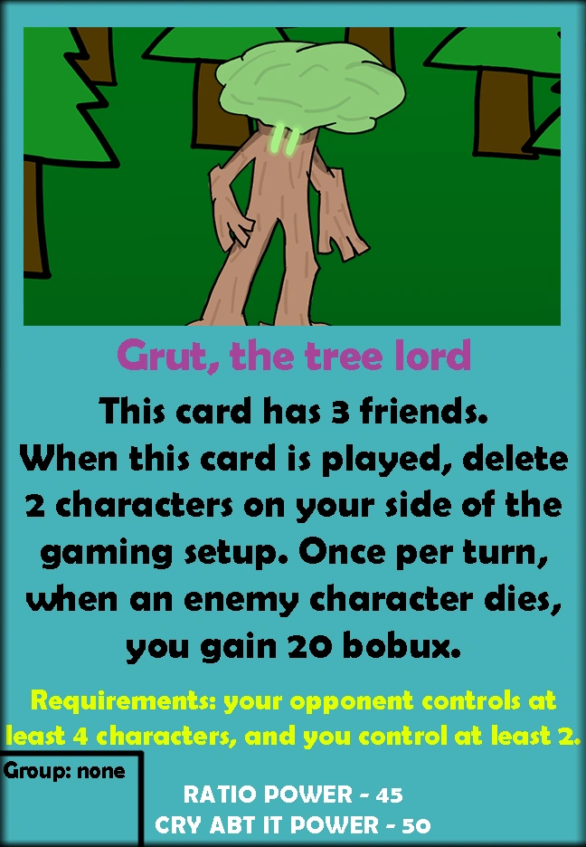 Grut, the tree lord | Meme machine card game Wiki | Fandom