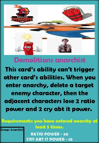 Demolitions anarchist | Meme machine card game Wiki | Fandom