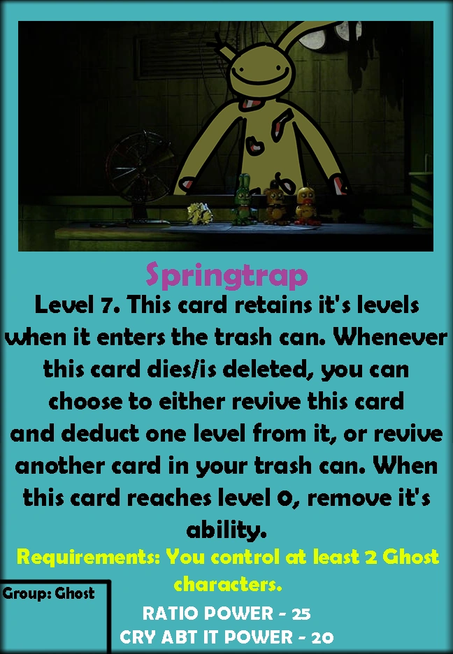 Springtrap | Meme machine card game Wiki | Fandom