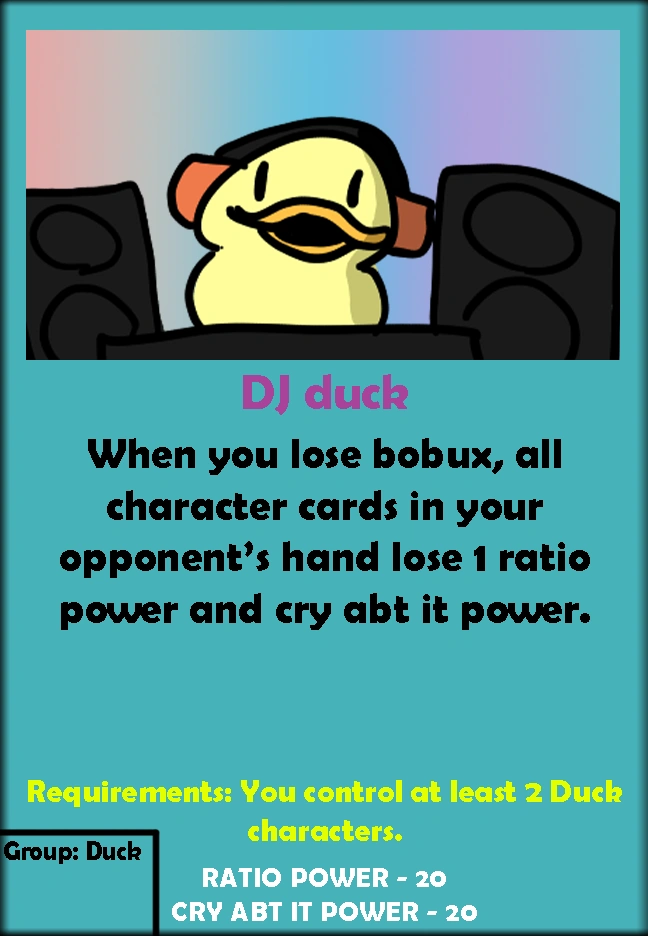 DJ duck | Meme machine card game Wiki | Fandom