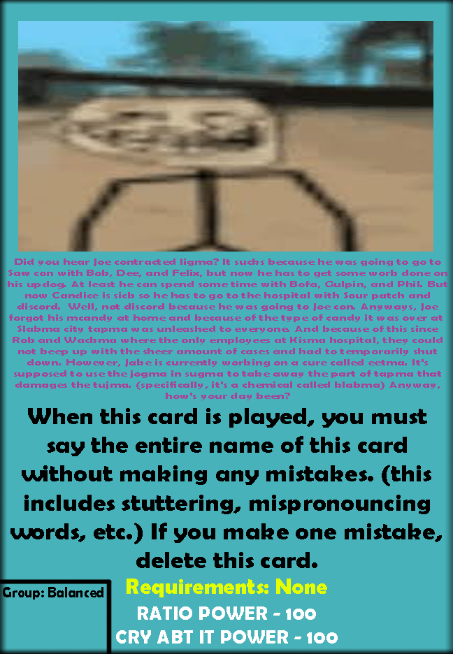 Did You Hear Joe Contracted Ligma Meme Machine Card Game Wiki Fandom