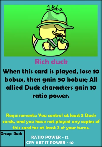 Rich duck | Meme machine card game Wiki | Fandom