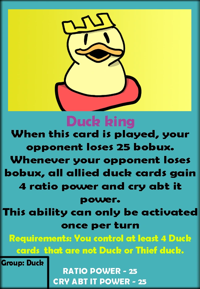 Duck king | Meme machine card game Wiki | Fandom