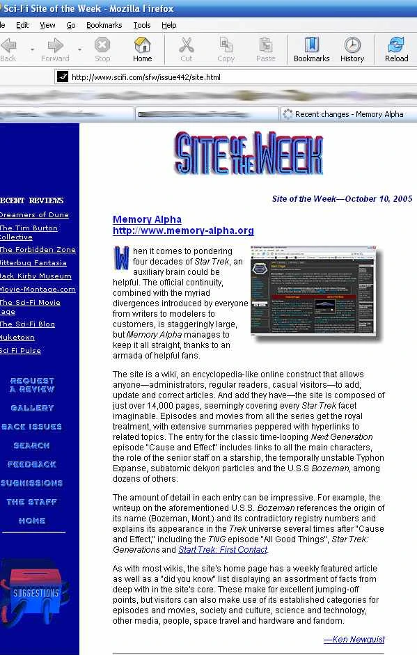 Memory Alpha:Memory Alphaが受賞した賞 | Memory Alpha | Fandom
