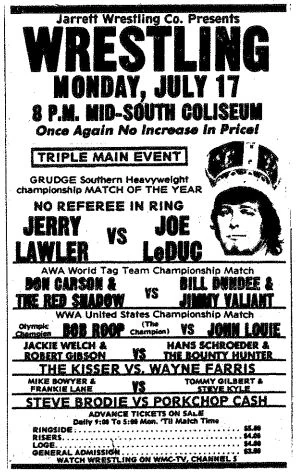 Monday 17 July, 1978 event | Memphis Wrestling Wiki | Fandom