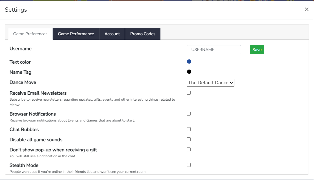 Settings | Meow Playground Wiki | Fandom