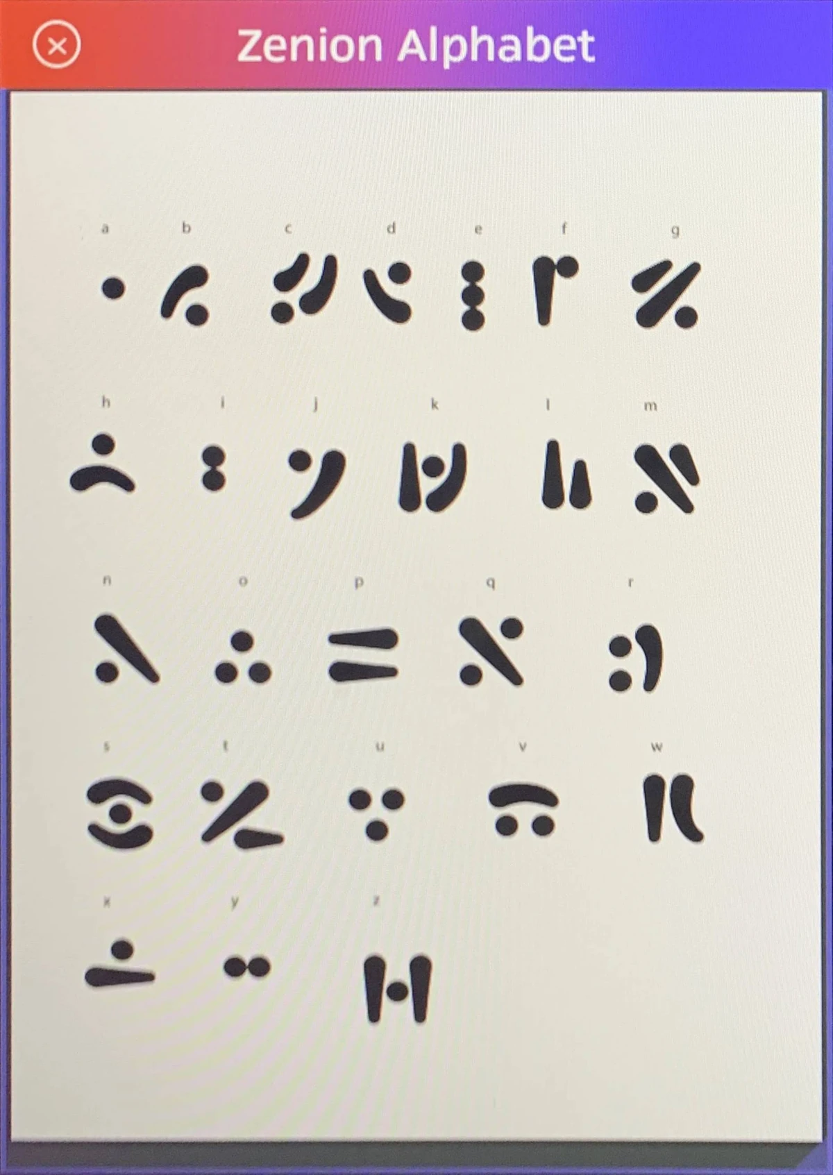 Zenion Alphabet | Meow Wolf Wiki | Fandom