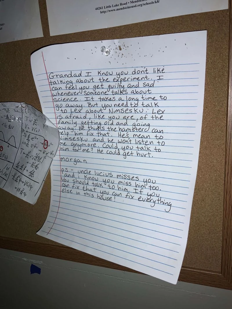 Morgan's Note to Emerson | Meow Wolf Wiki | Fandom