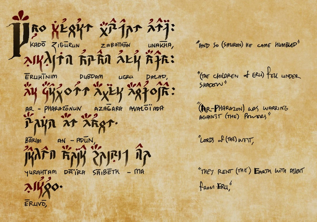 Adûnaic | The New Notion Club Archives | Fandom