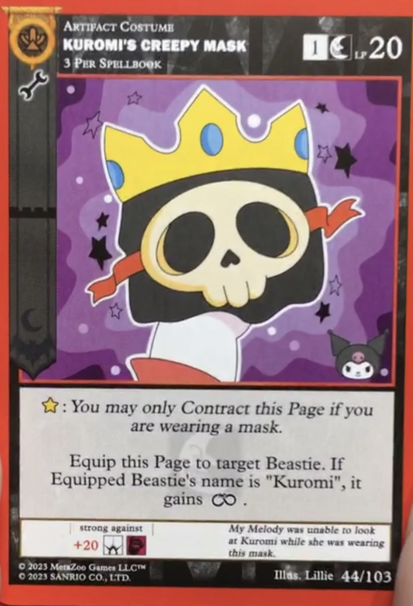 Kuromi’s Creepy Mask (Kuromi’s Cryptid Carnival) | MetaZoo Wiki | Fandom
