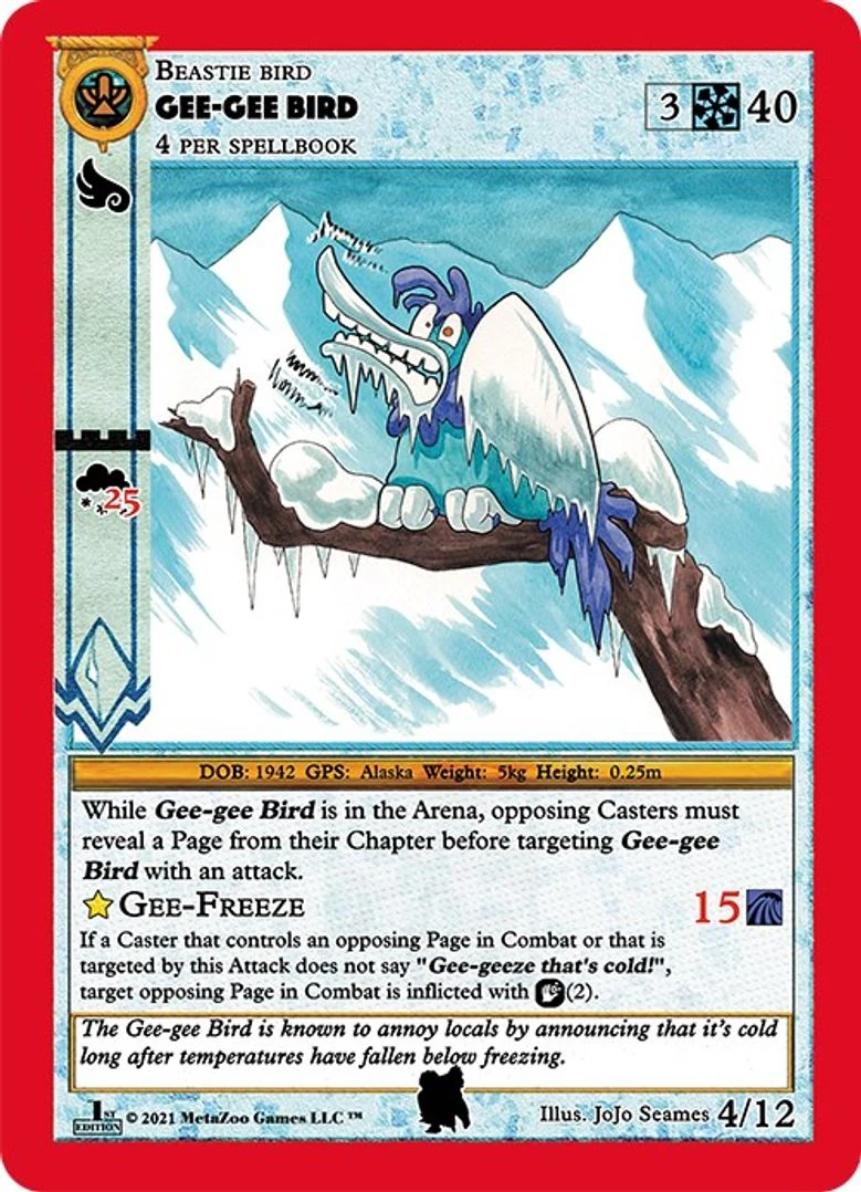 Gee-Gee Bird (Alpha Iceman Deck) | MetaZoo Wiki | Fandom