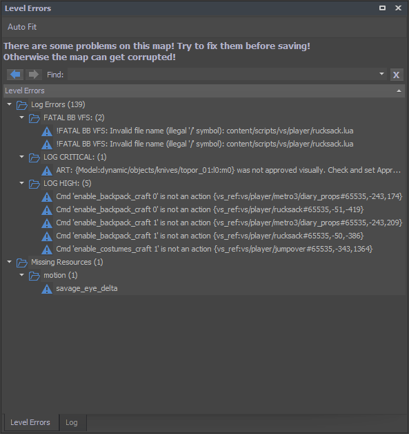 Exodus SDK - Level Errors | Métropédia | Fandom