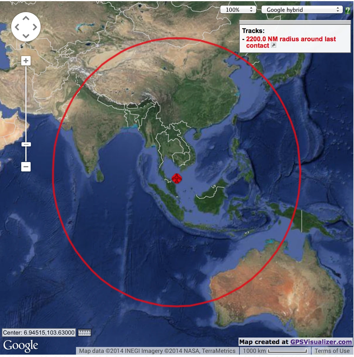 Report of aircraft flying for hours beyond last confirmed location ...