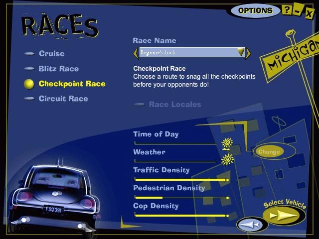 Race Selection Screen (Midtown Madness) | The Racing Madness Wiki | Fandom