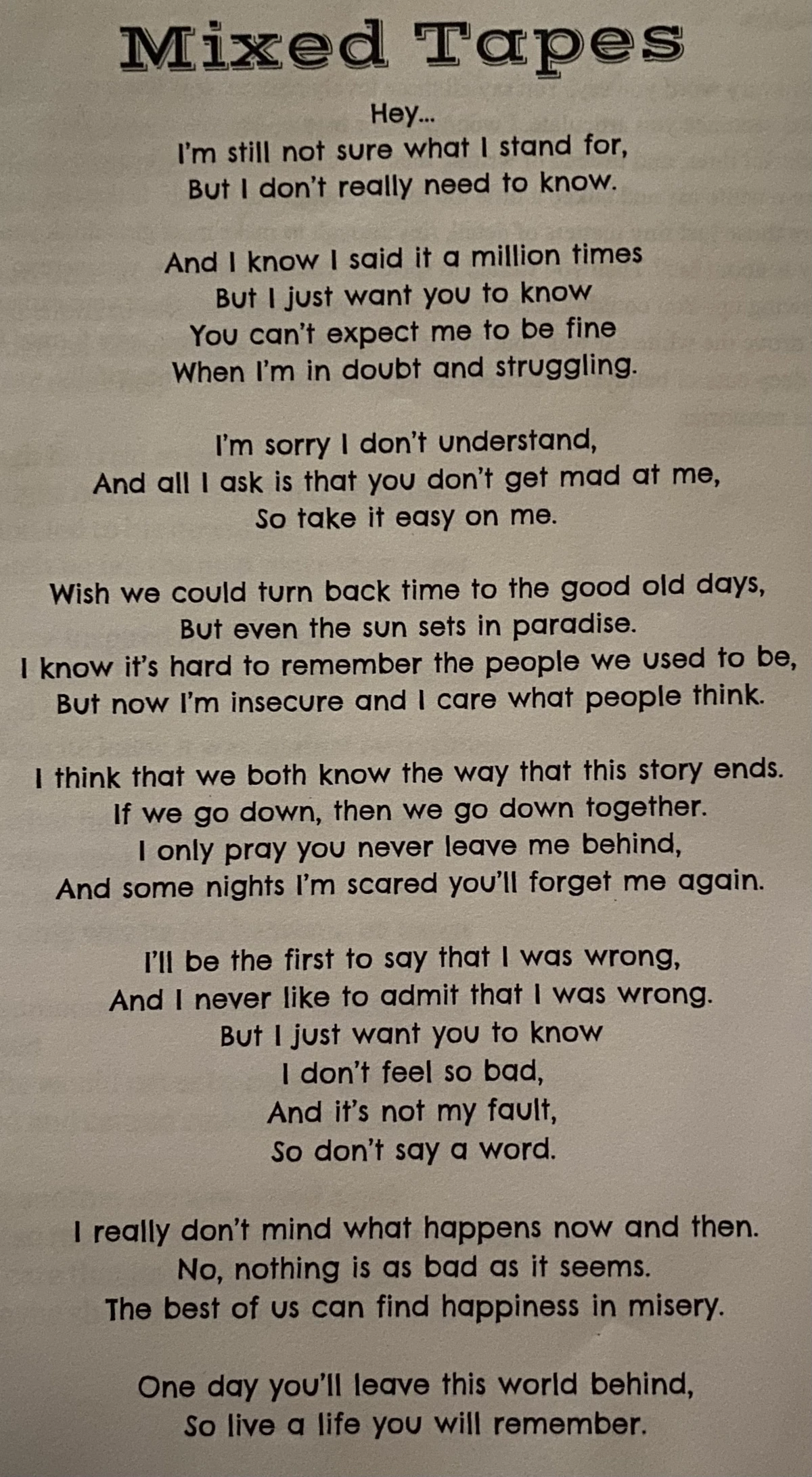 Mixed Tapes | Mira Fenn Wiki | Fandom