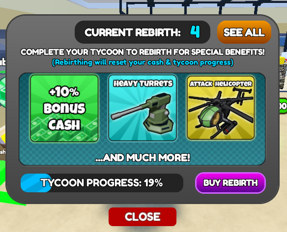 Rebirths | Military Tycoon Wiki | Fandom