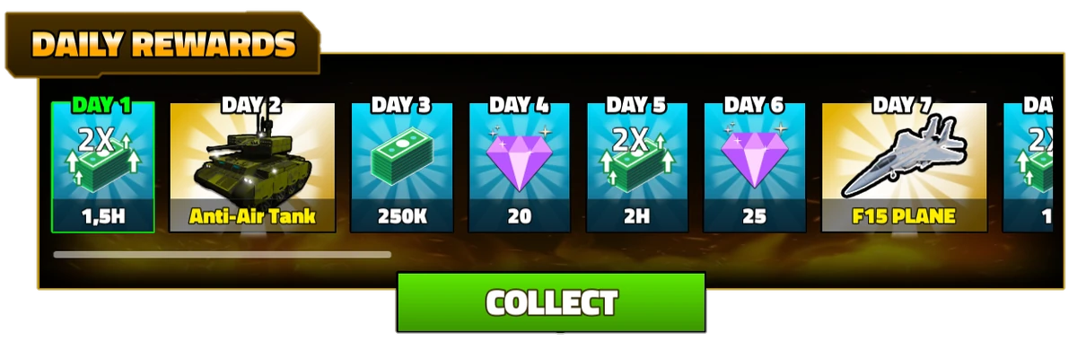 Daily Rewards | Military Tycoon Wiki | Fandom