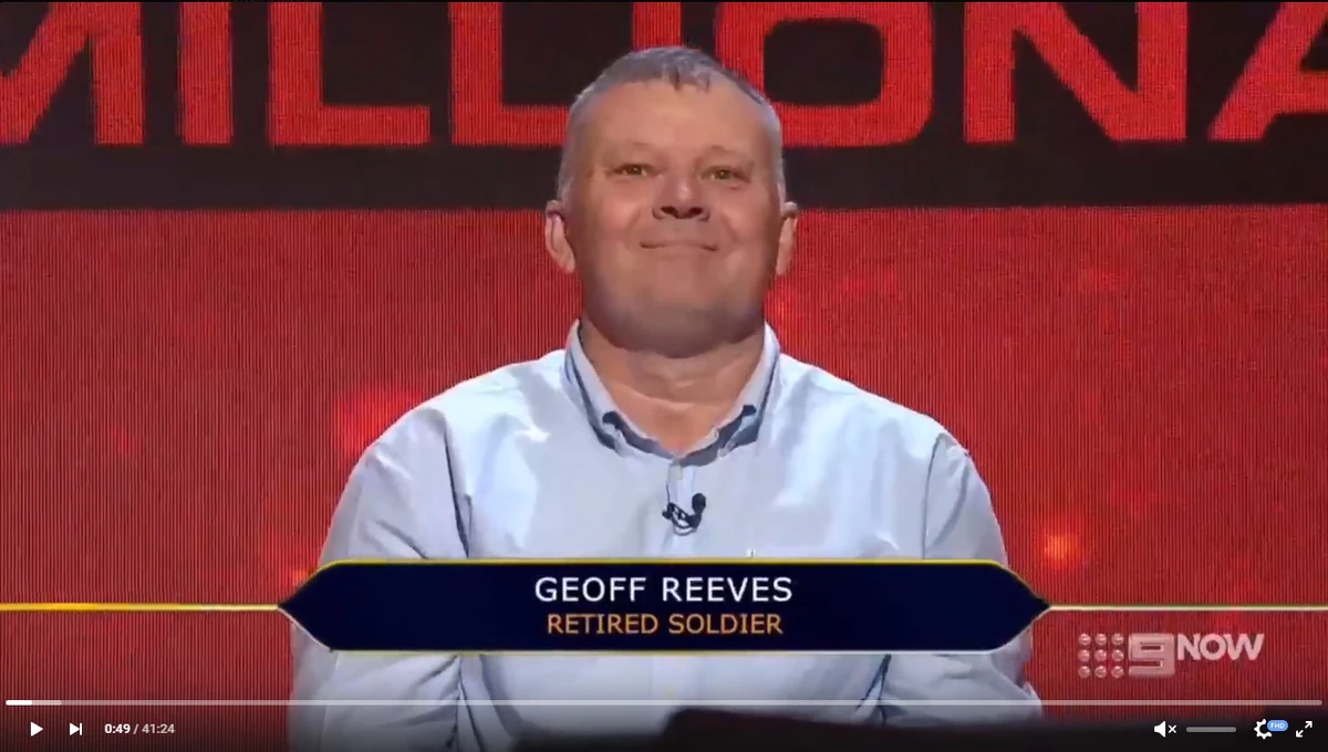 Geoff Reeves | Who Wants To Be A Millionaire Wiki | Fandom