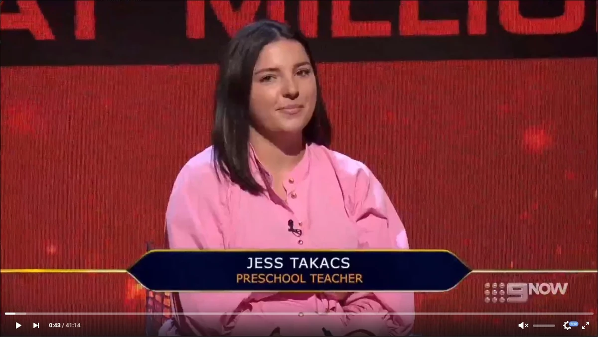 Jess Takacs | Who Wants To Be A Millionaire Wiki | Fandom