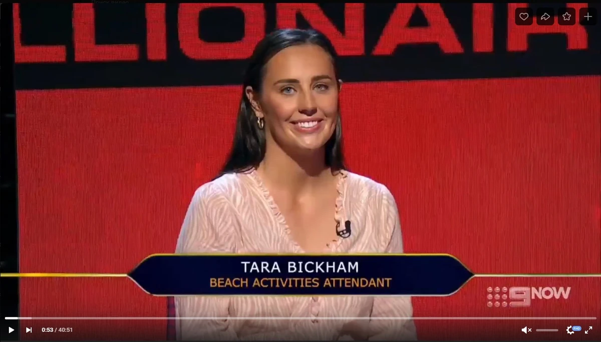 Tara Bickham | Who Wants To Be A Millionaire Wiki | Fandom