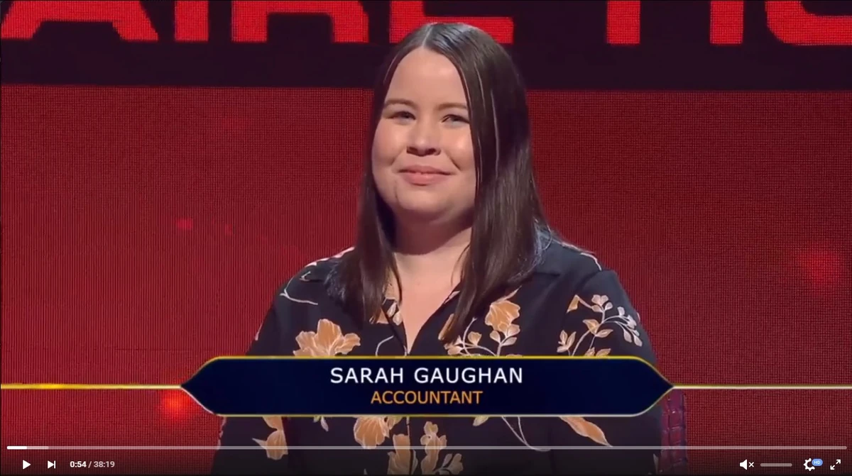 Sarah Gaughan | Who Wants To Be A Millionaire Wiki | Fandom