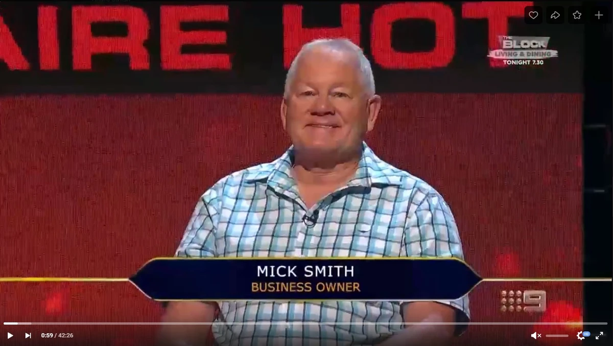 Mick Smith | Who Wants To Be A Millionaire Wiki | Fandom