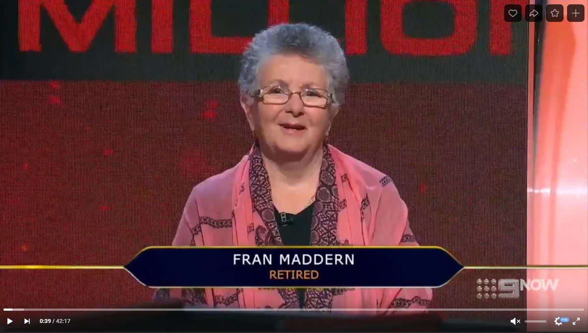 Fran Maddern | Who Wants To Be A Millionaire Wiki | Fandom