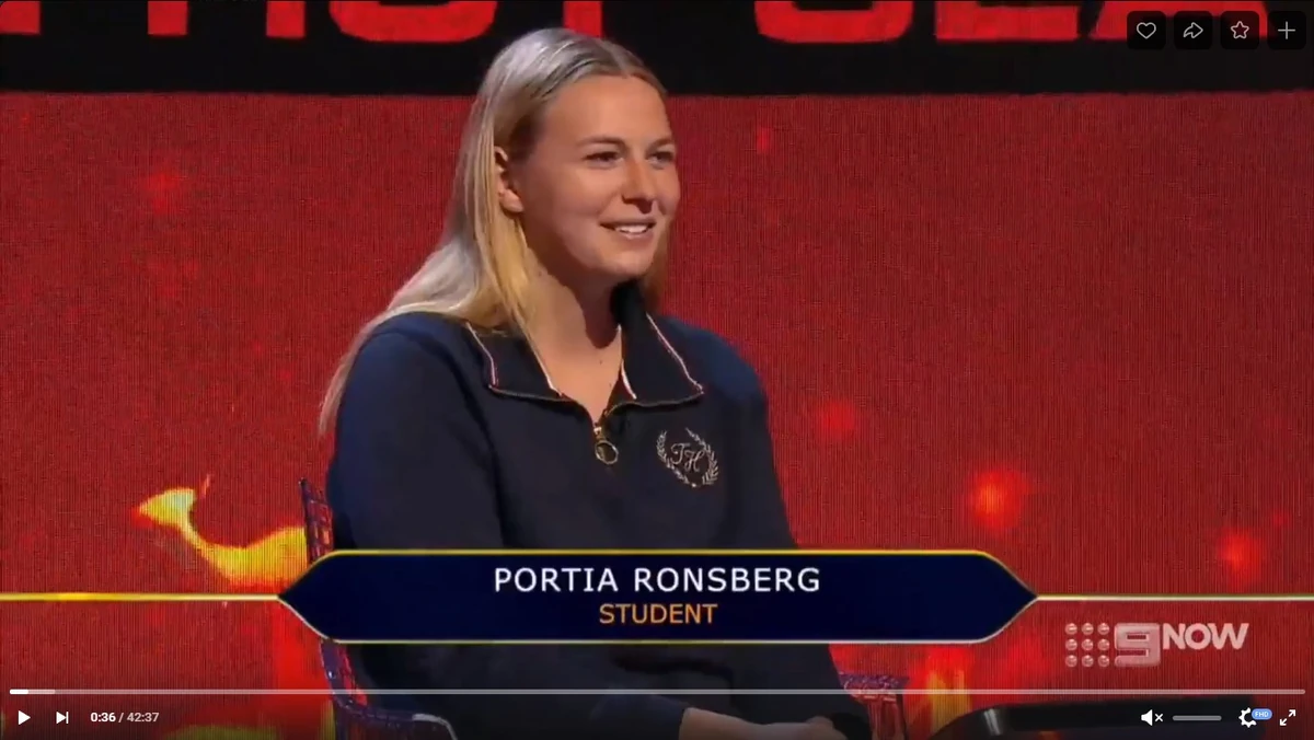 Portia Ronsberg | Who Wants To Be A Millionaire Wiki | Fandom