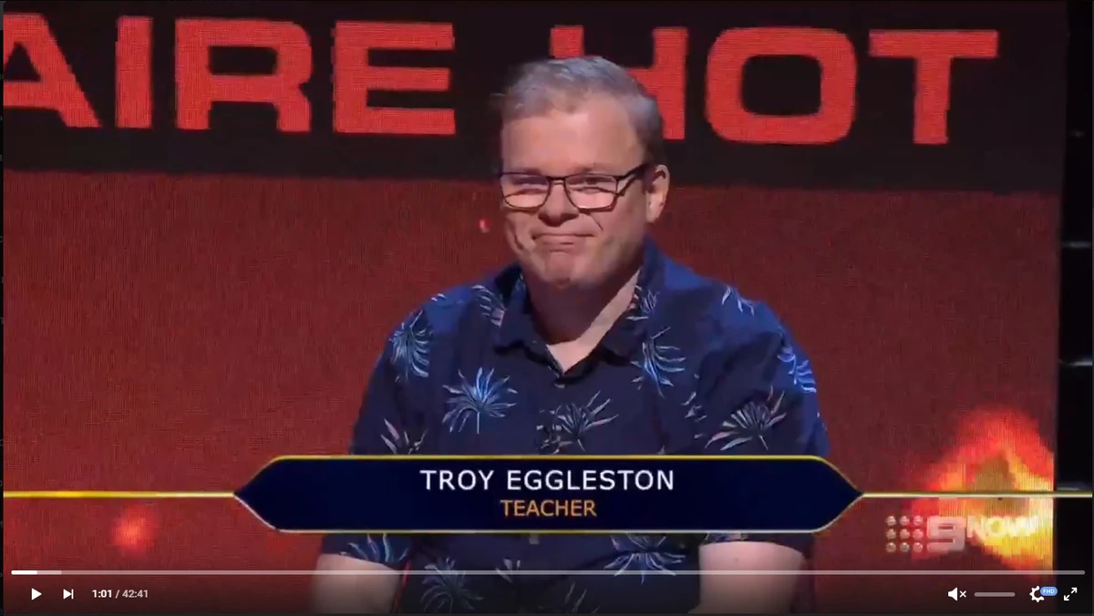 Troy Eggleston | Who Wants To Be A Millionaire Wiki | Fandom
