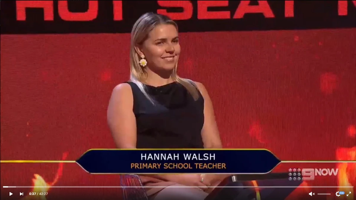 Hannah Walsh | Who Wants To Be A Millionaire Wiki | Fandom