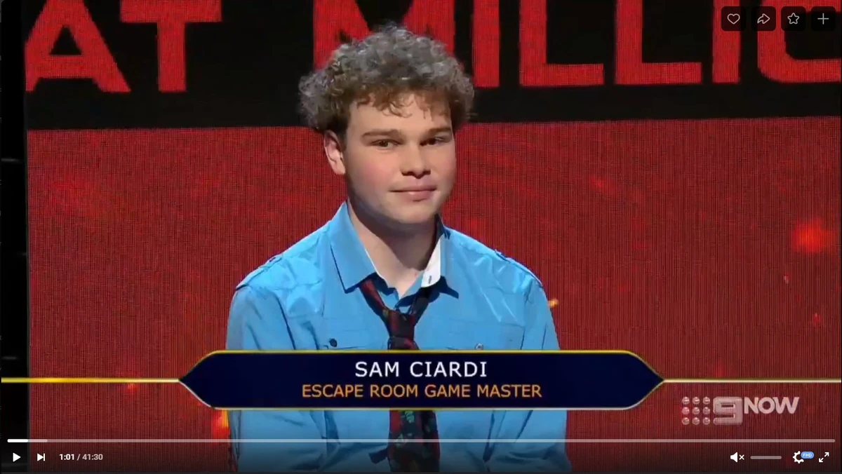 Sam Ciardi | Who Wants To Be A Millionaire Wiki | Fandom