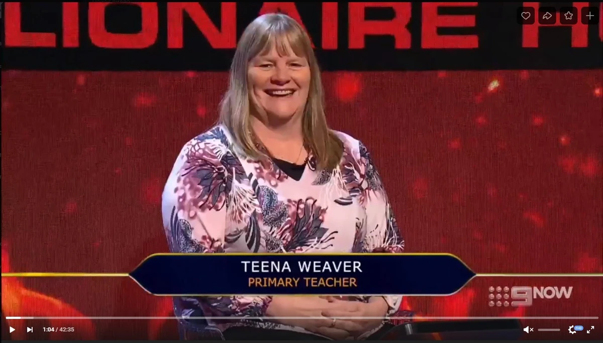 Teena Weaver | Who Wants To Be A Millionaire Wiki | Fandom