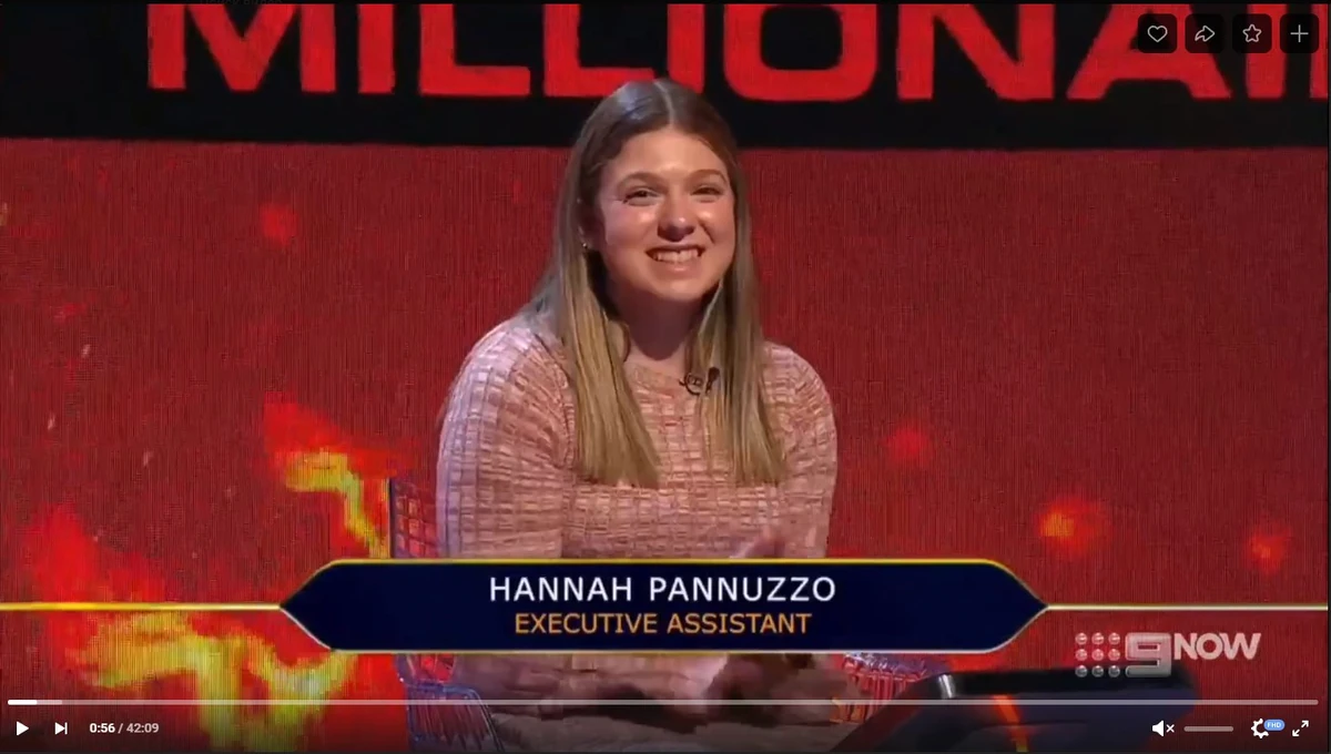 Hannah Pannuzzo | Who Wants To Be A Millionaire Wiki | Fandom