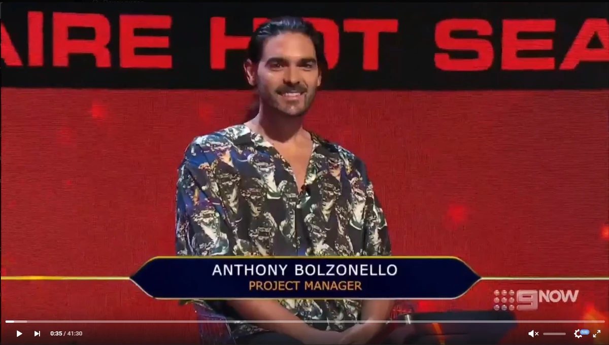 Anthony Bolzonello | Who Wants To Be A Millionaire Wiki | Fandom