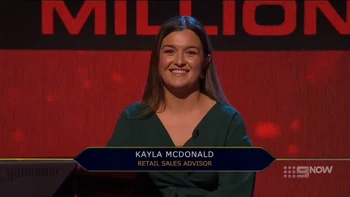 Kayla McDonald | Who Wants To Be A Millionaire Wiki | Fandom