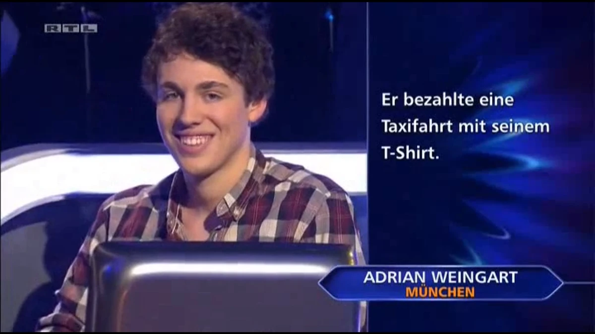 Adrian Weingart | Who Wants To Be A Millionaire Wiki | Fandom