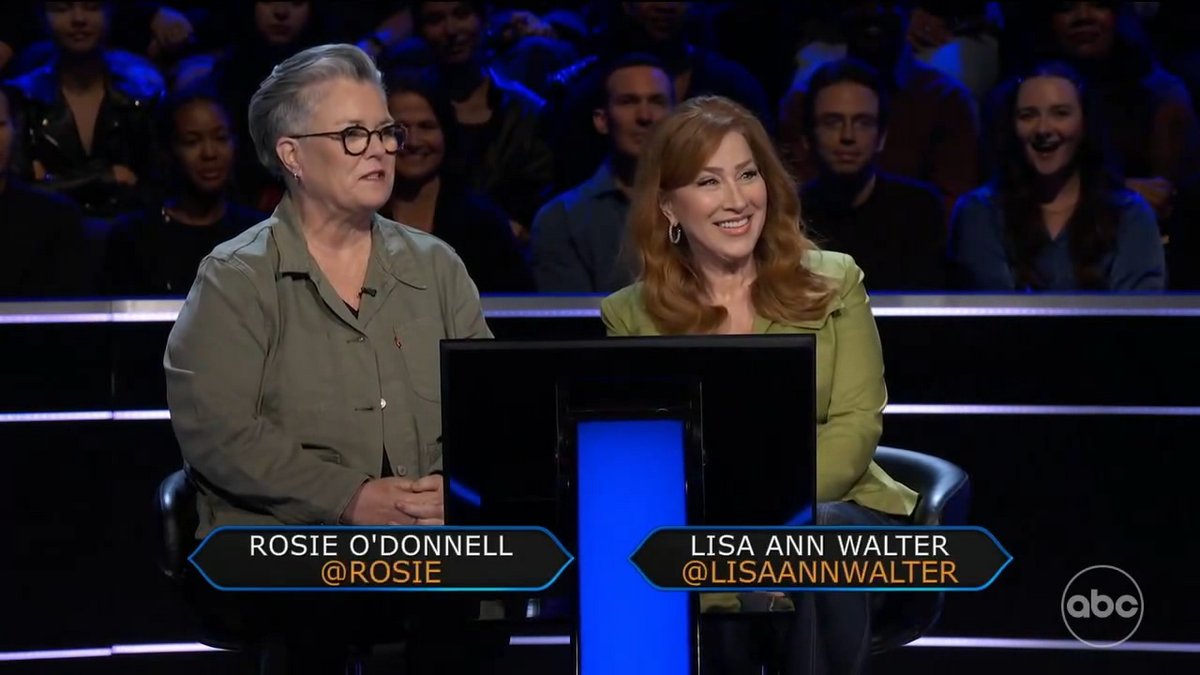 Rosie Odonnell And Lisa Ann Walter Who Wants To Be A Millionaire