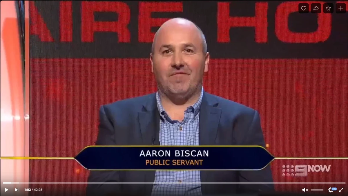 Aaron Biscan | Who Wants To Be A Millionaire Wiki | Fandom