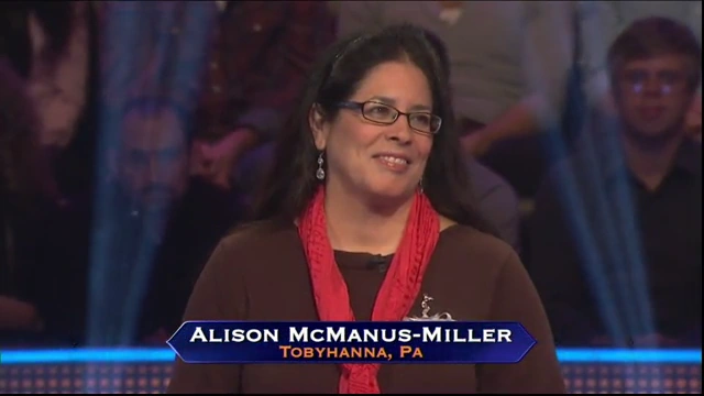 Alison McManus-Miller | Who Wants To Be A Millionaire Wiki | Fandom