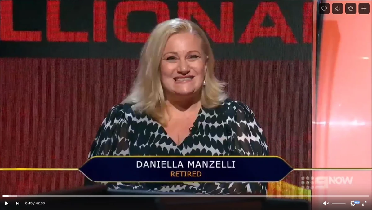 Daniella Manzelli | Who Wants To Be A Millionaire Wiki | Fandom