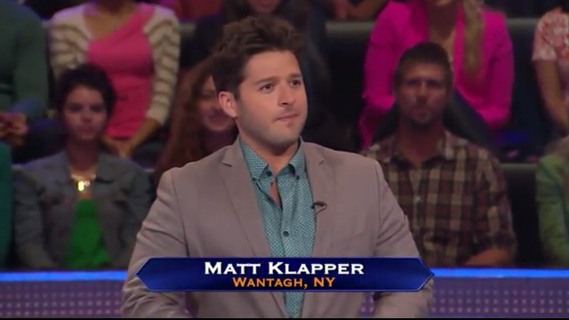 Matt Klapper Who Wants To Be A Millionaire Wiki Fandom