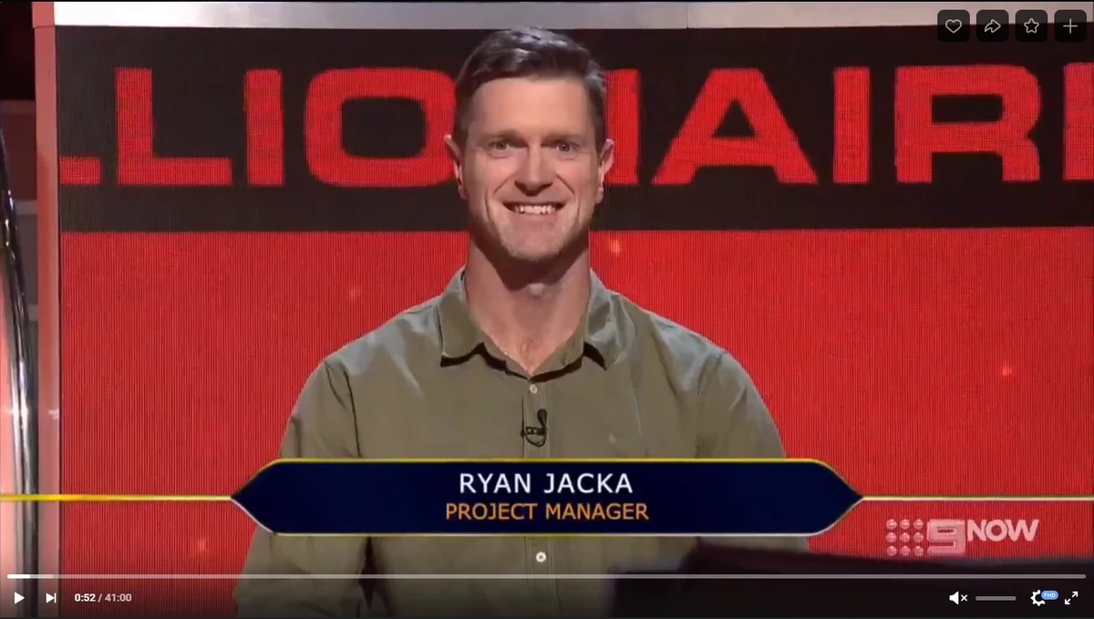 Ryan Jacka | Who Wants To Be A Millionaire Wiki | Fandom