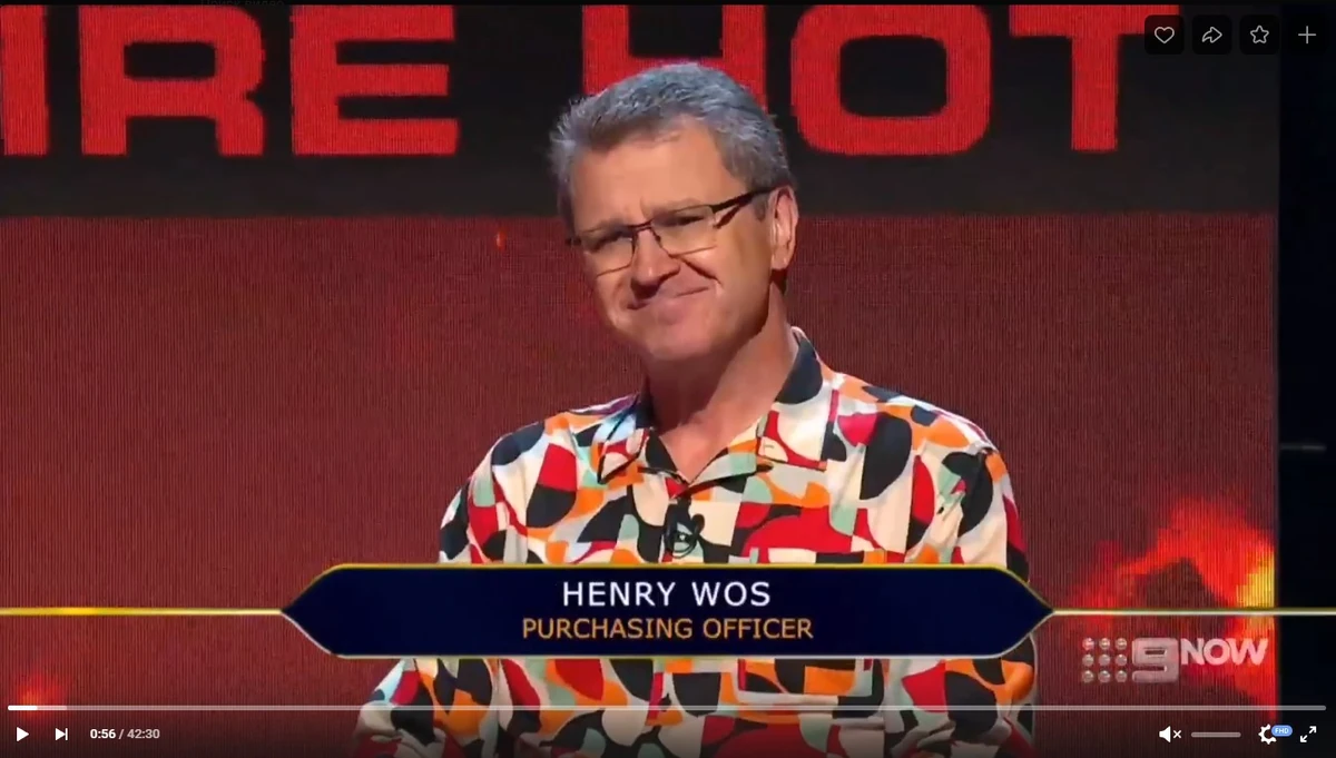 Henry Wos | Who Wants To Be A Millionaire Wiki | Fandom