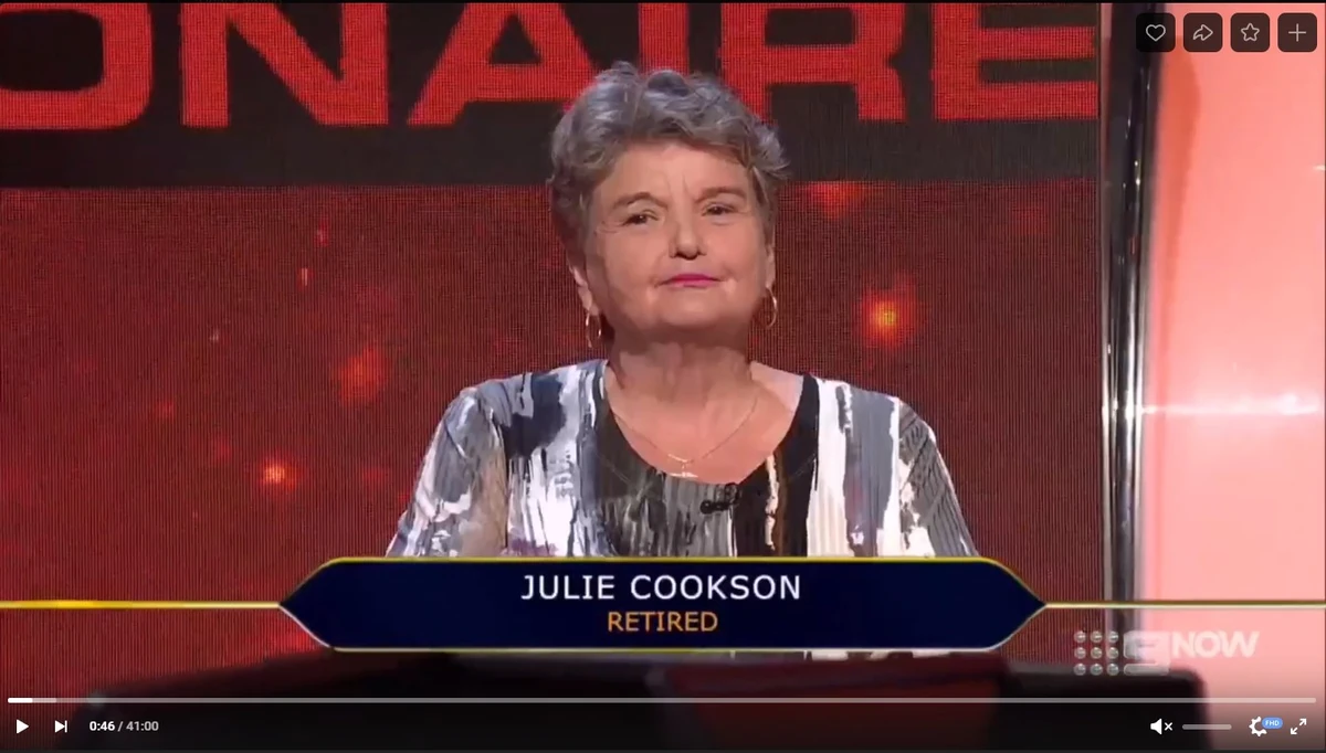 Julie Cookson | Who Wants To Be A Millionaire Wiki | Fandom