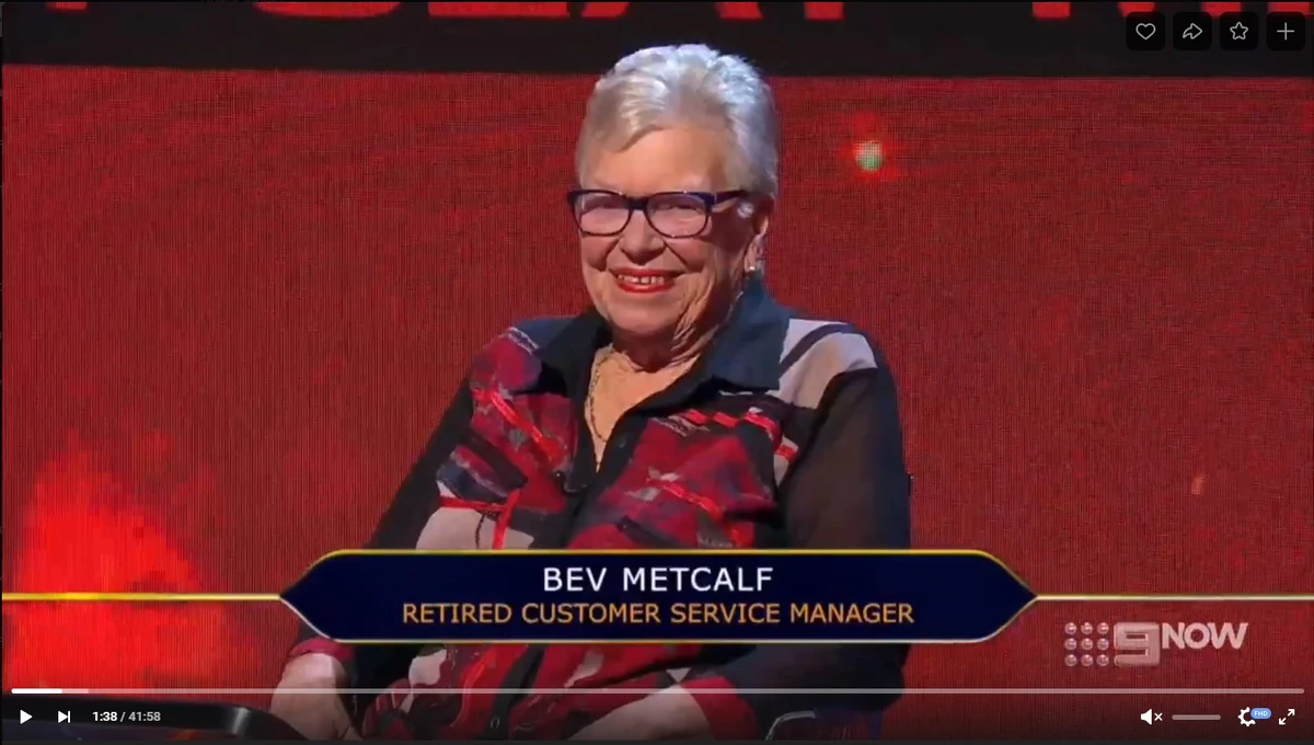 Bev Metcalf | Who Wants To Be A Millionaire Wiki | Fandom