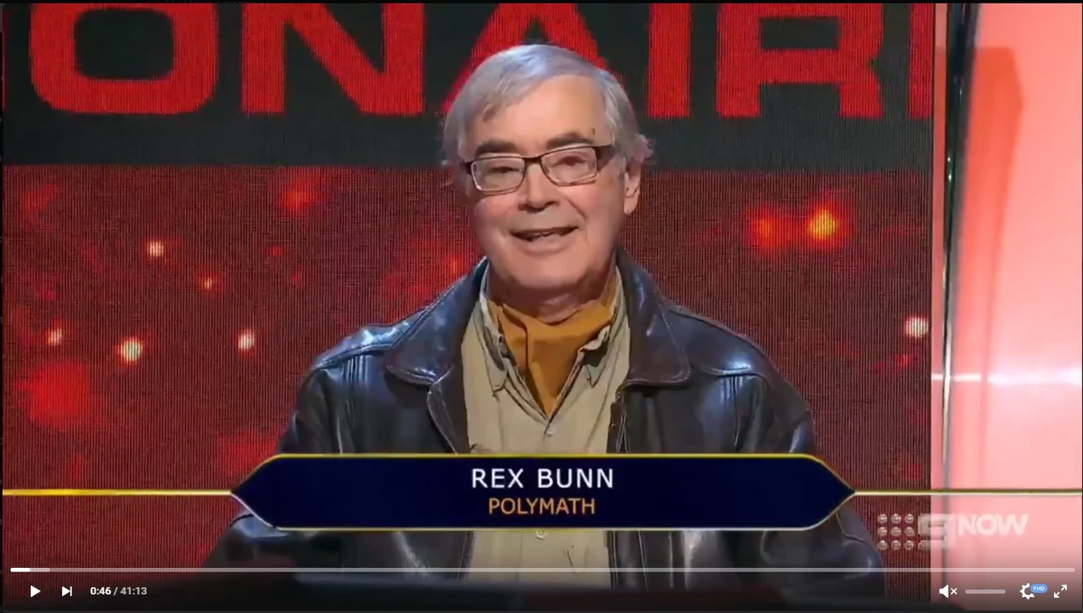 Rex Bunn | Who Wants To Be A Millionaire Wiki | Fandom