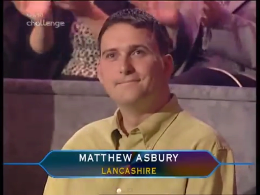 Matthew Asbury | Who Wants To Be A Millionaire Wiki | Fandom